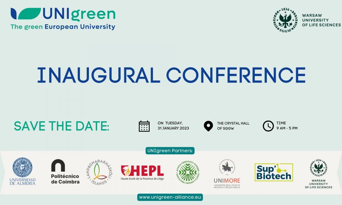 UNIgreen Inaugural Conference sggw - Warsaw University of Life Sciences